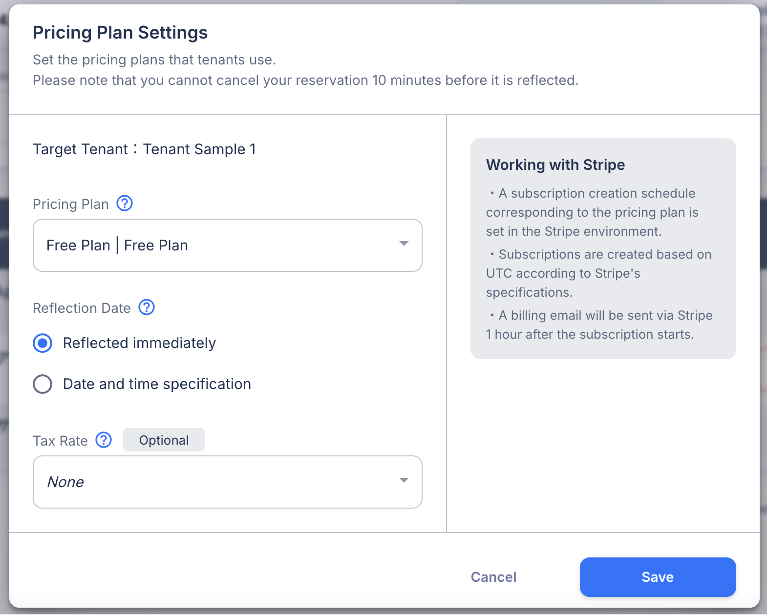 Manage Rate Plans | SaaSus Platform Document
